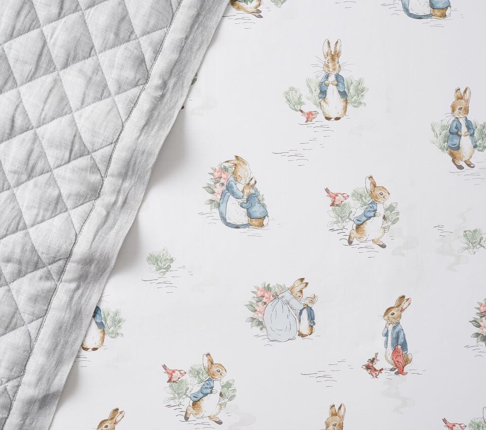 Beatrix Potter™ Organic Peter Rabbit Fitted Cot Sheet | Pottery Barn ...