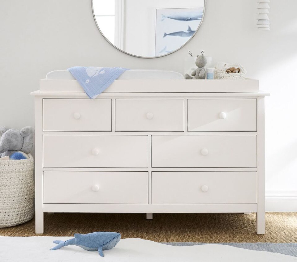 Kendall 7-Drawer Chest of Drawers & Topper Set (140 cm w x 48 cm d ...