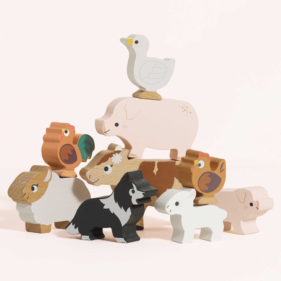 Le Toy Van Farmyard Stacking Animals & Bag | Pottery barn Kids UK