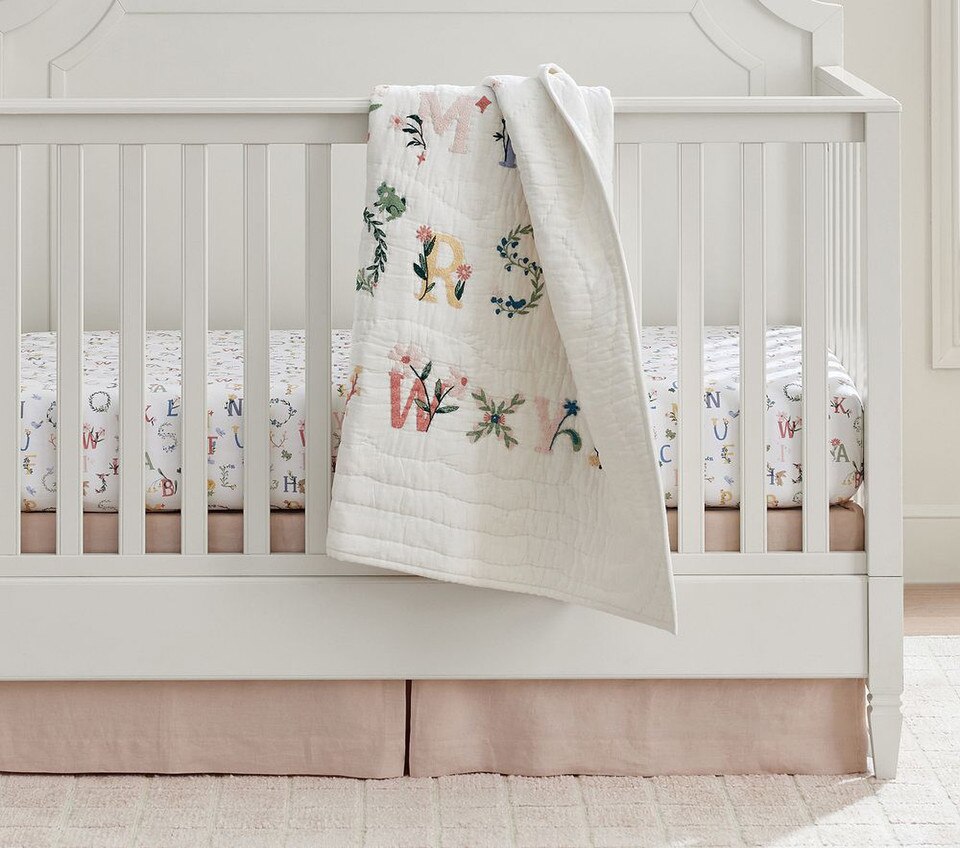 Floral ABC Baby Bedspread | Pottery Barn Kids UK
