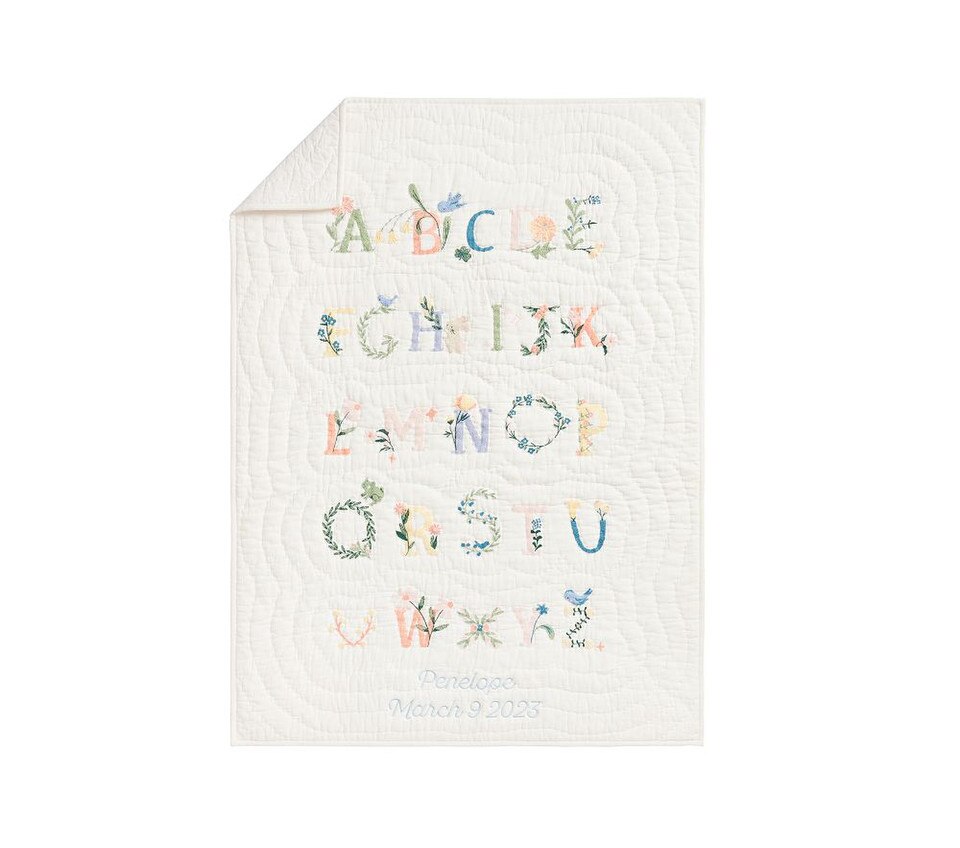 Floral ABC Baby Bedspread | Pottery Barn Kids UK