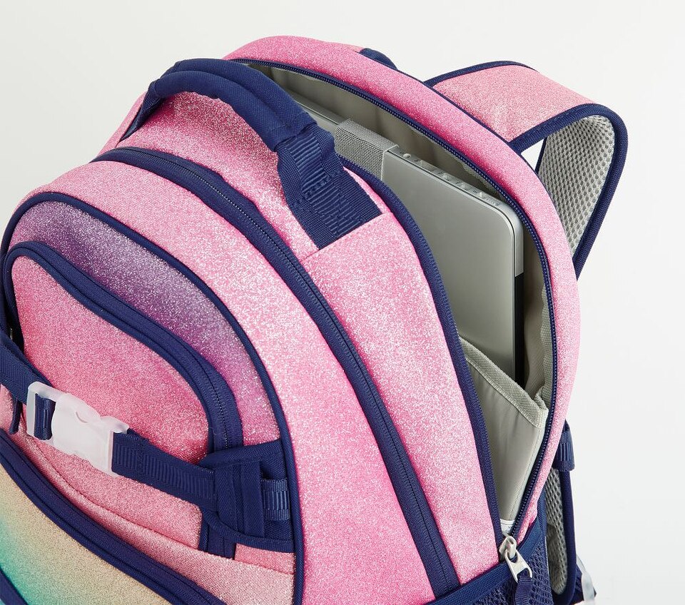 Mackenzie Recycled Rainbow Ombre Sparkle Glitter Backpacks | Pottery ...