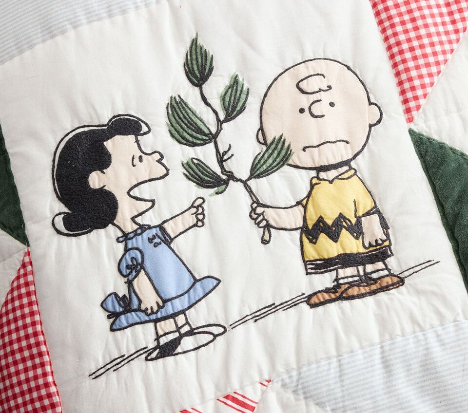 Peanuts® Charlie Brown® Festive Patchwork Bedspread & Pillowcases ...