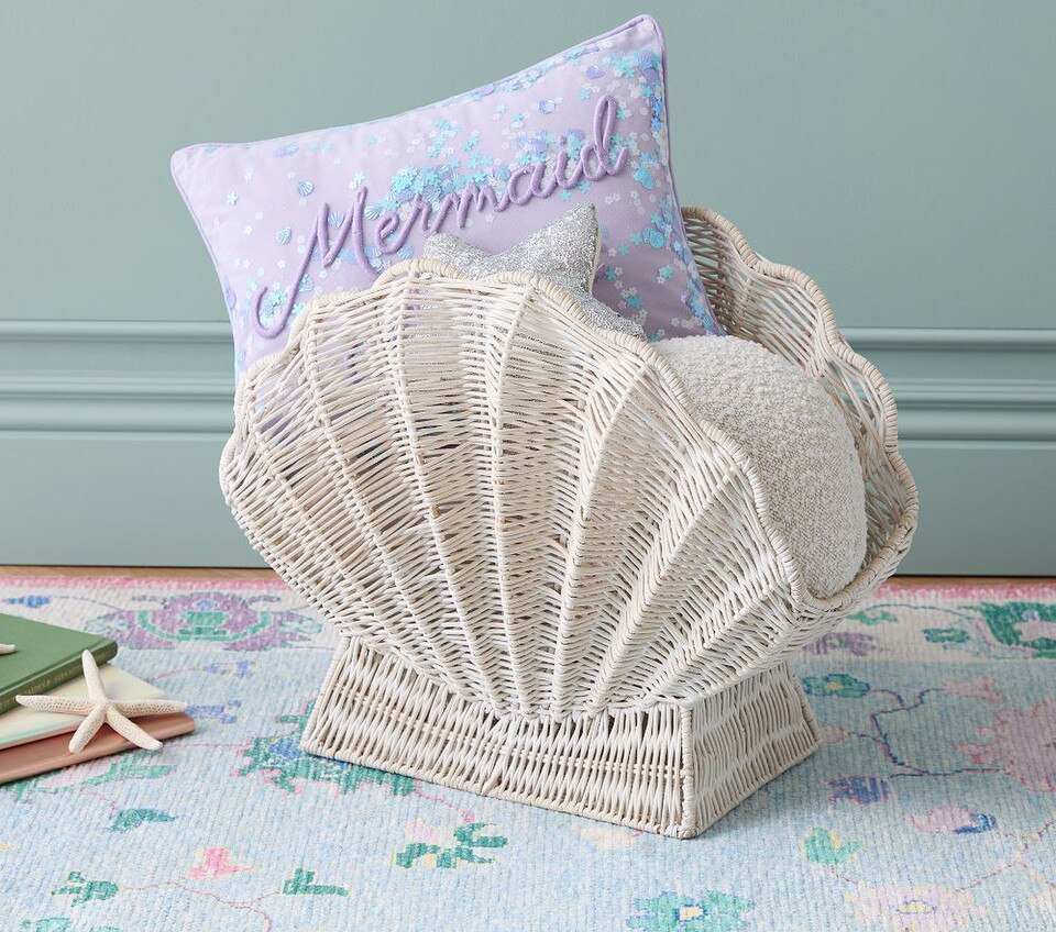 Rattan Shell Storage Basket | Pottery Barn Kids UK