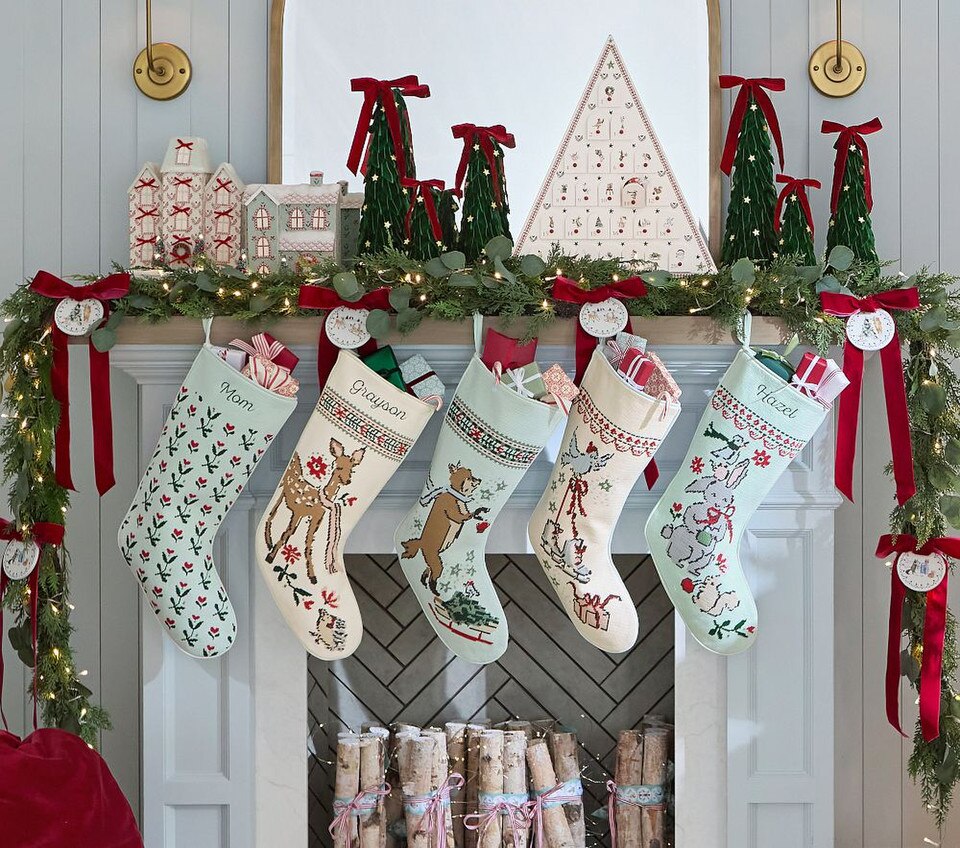 Riley Sheehey Needlepoint Christmas Stocking Collection | Pottery Barn ...