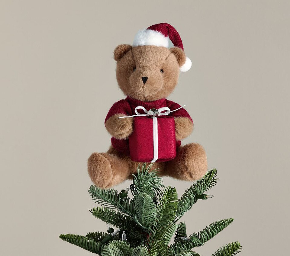 Santa Teddy Bear Christmas Tree Topper | Pottery Barn Kids UK